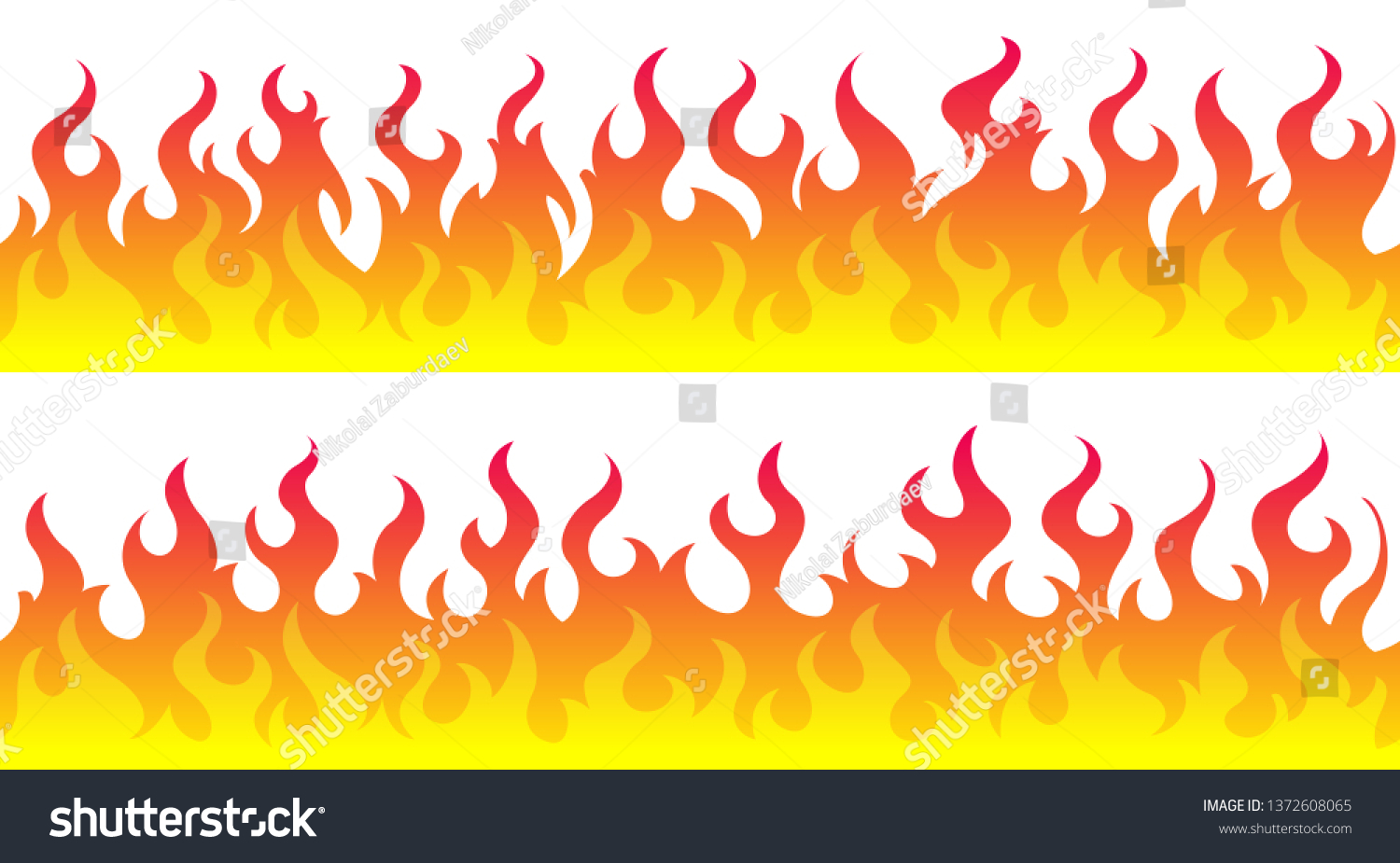 Cartoon Fire Flame Frame Borders Seamless: vetor stock (livre de ...