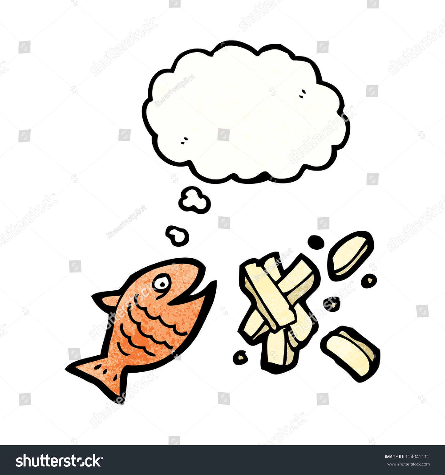 Cartoon Fish Chips Stock Vector (Royalty Free) 124041112