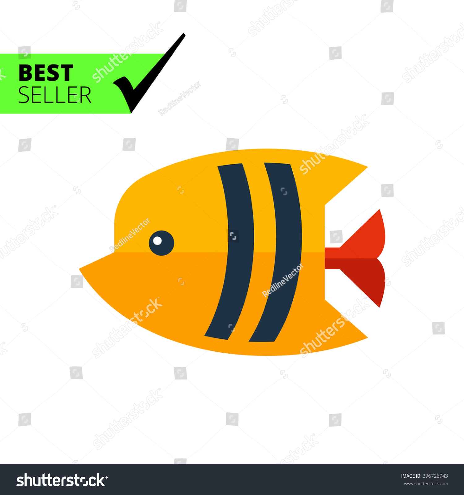 Cartoon Fish Icon Stock Vector (Royalty Free) 396726943