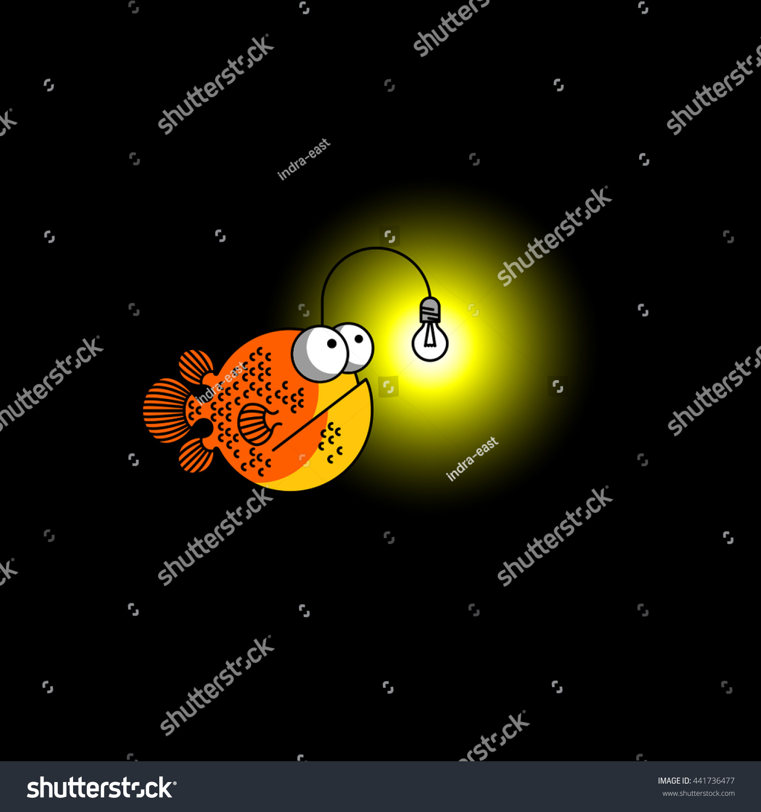 Cartoon Fish Lantern Illustration Stock Vector (Royalty Free) 441736477 ...
