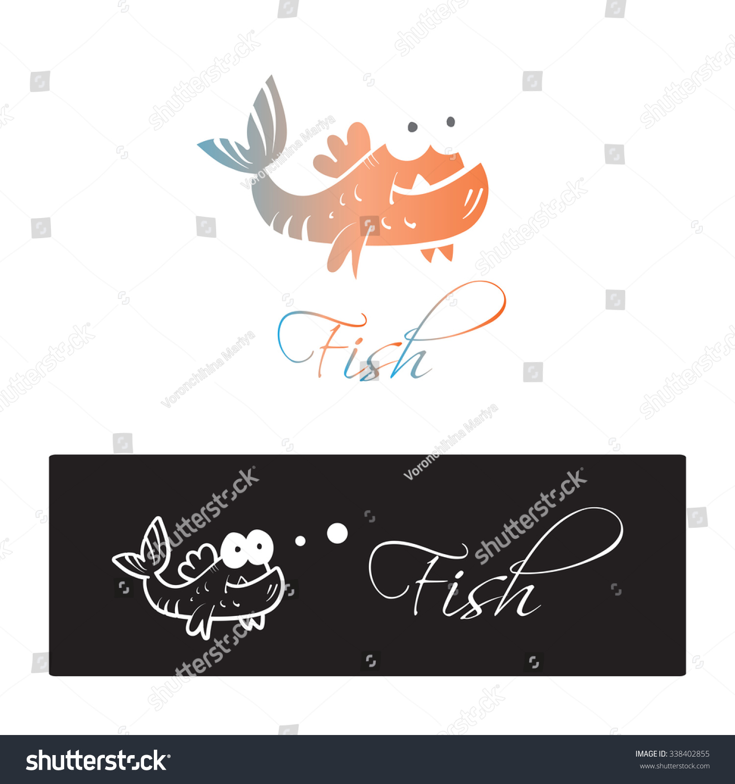 Cartoon Fish Logo Vector Image Stock Vector (Royalty Free) 338402855 ...