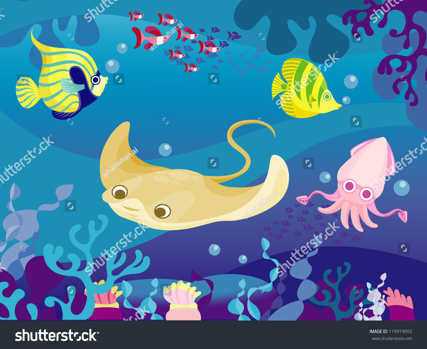 Cartoon Fish Set Stock Vector (Royalty Free) 119919055 | Shutterstock