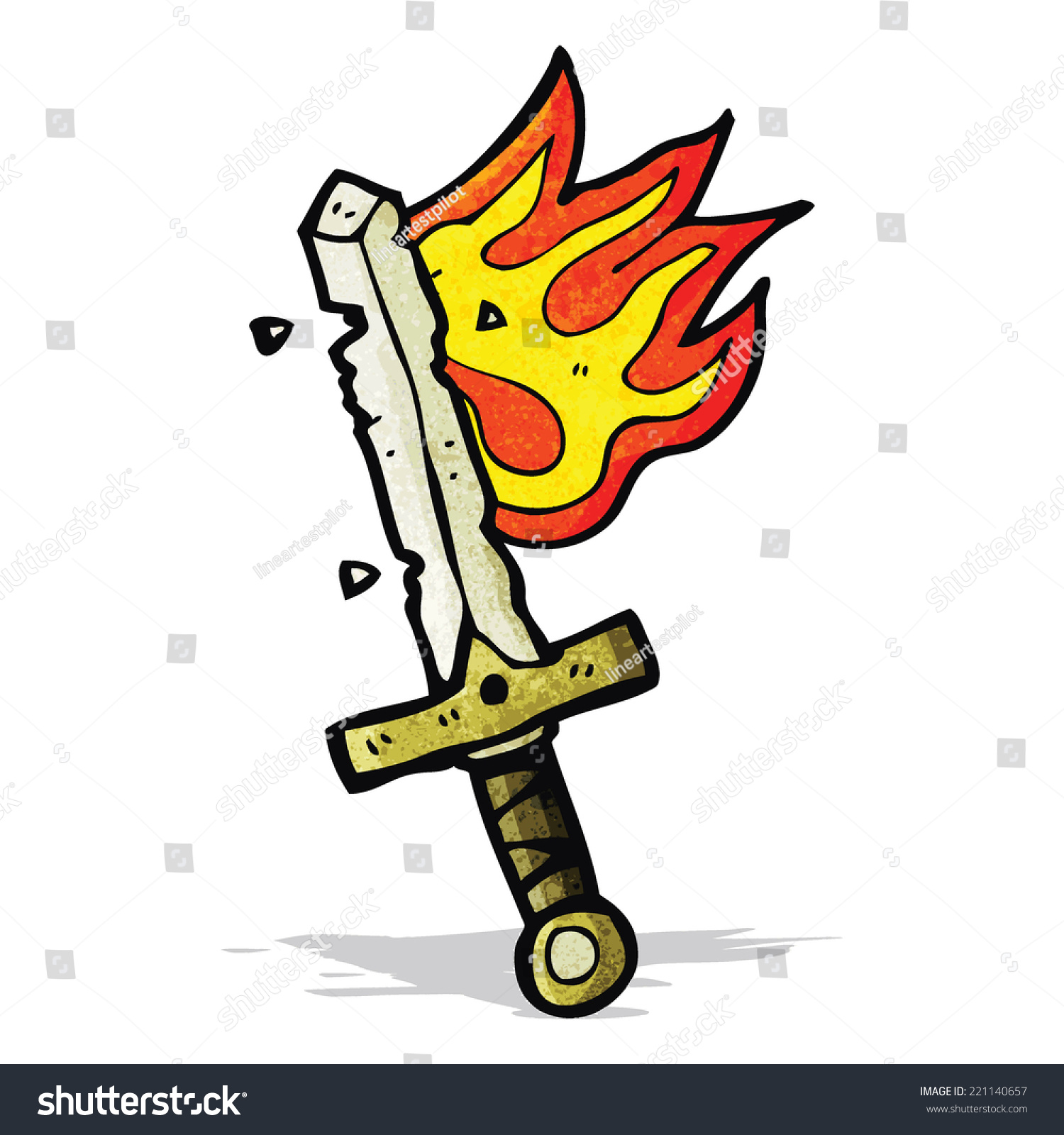 Cartoon Flaming Sword Stock Vector (Royalty Free) 221140657