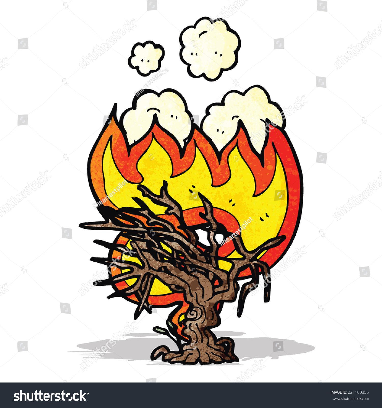 Cartoon Flaming Tree Stock Vector (Royalty Free) 221100355