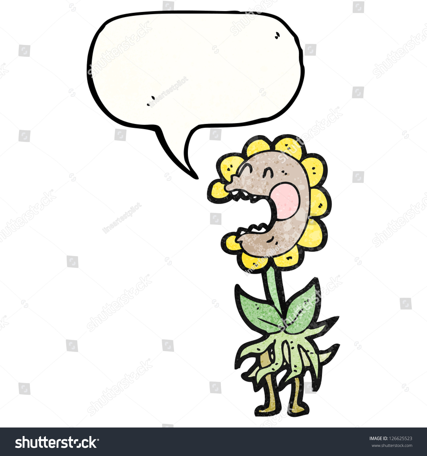 Cartoon Flower Talking Stock Vector (Royalty Free) 126625523