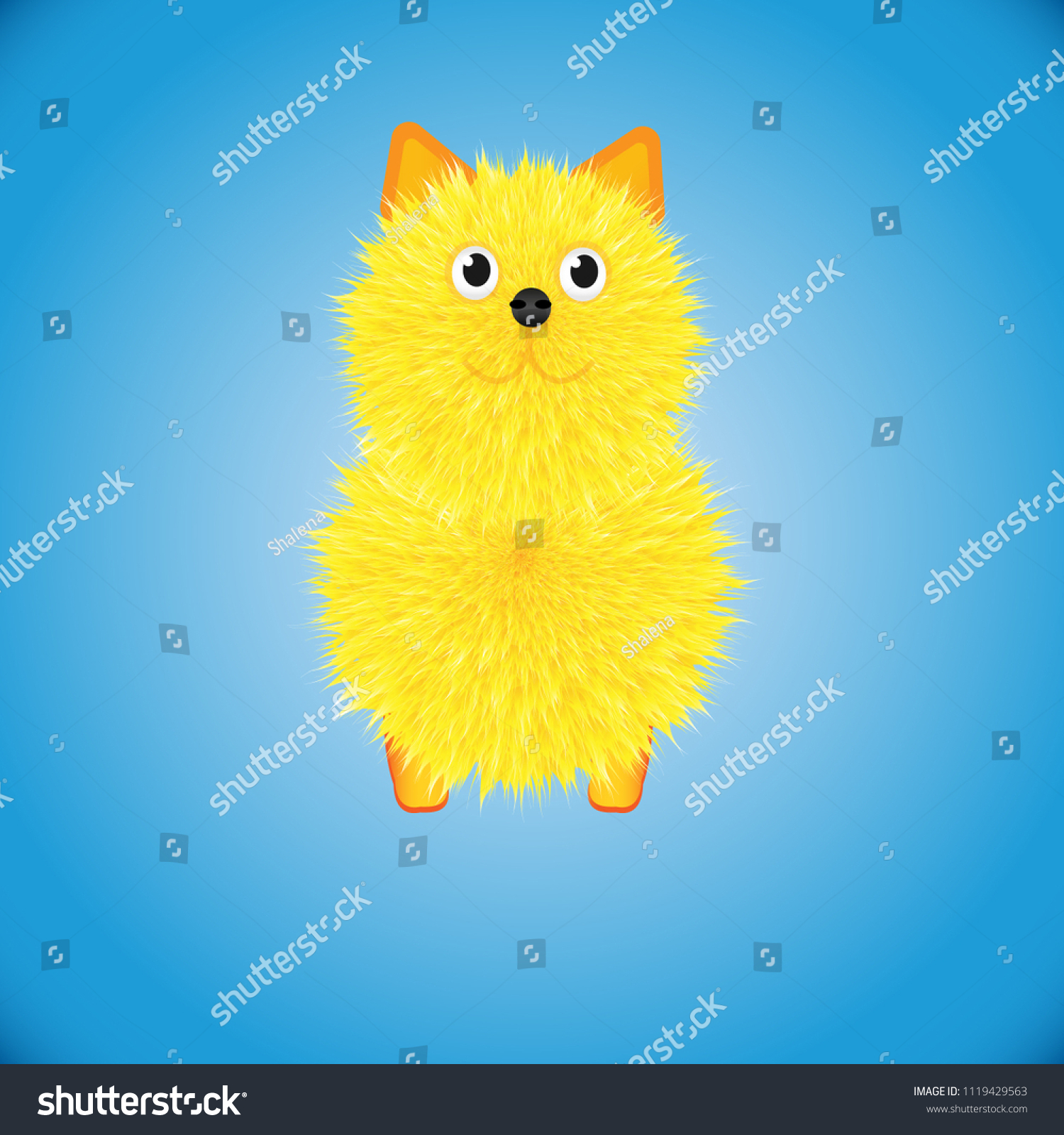 Cartoon Fluffy Dog Stock Vector (Royalty Free) 1119429563 | Shutterstock