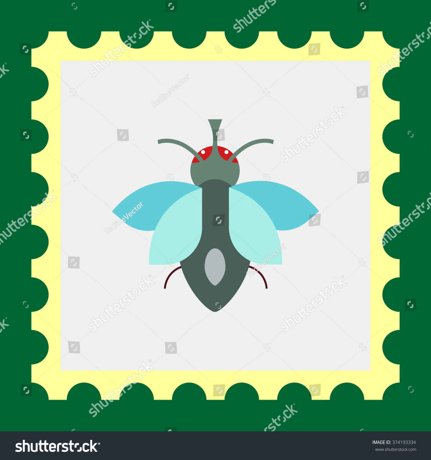 Cartoon Fly Icon Stock Vector (Royalty Free) 374193334 | Shutterstock
