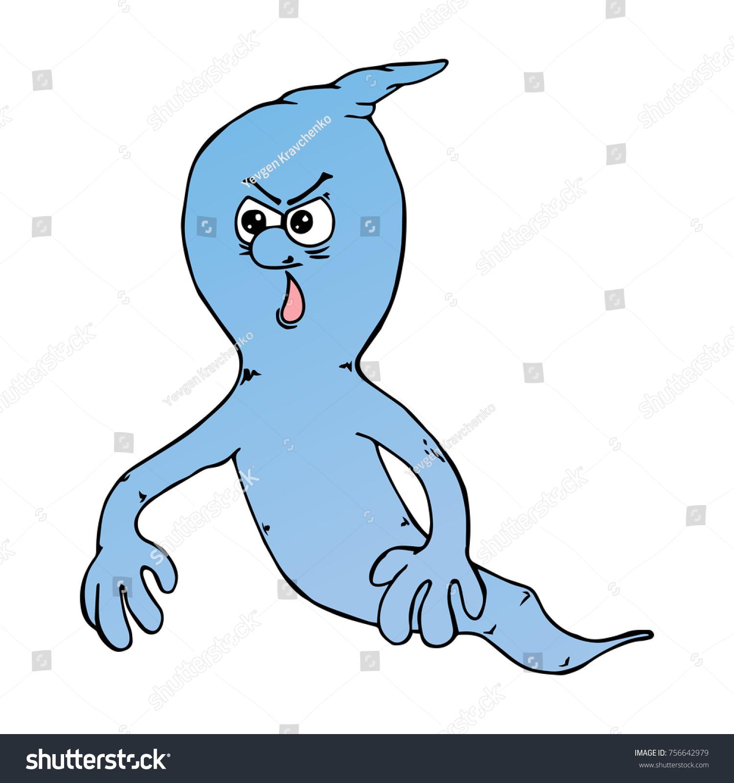 Cartoon Flying Ghost Without Legs Vector Stock Vector (Royalty Free ...