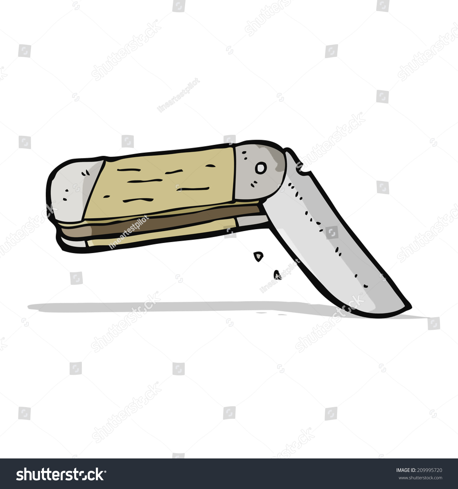 Cartoon Folding Knife Stock Vector (Royalty Free) 209995720 | Shutterstock