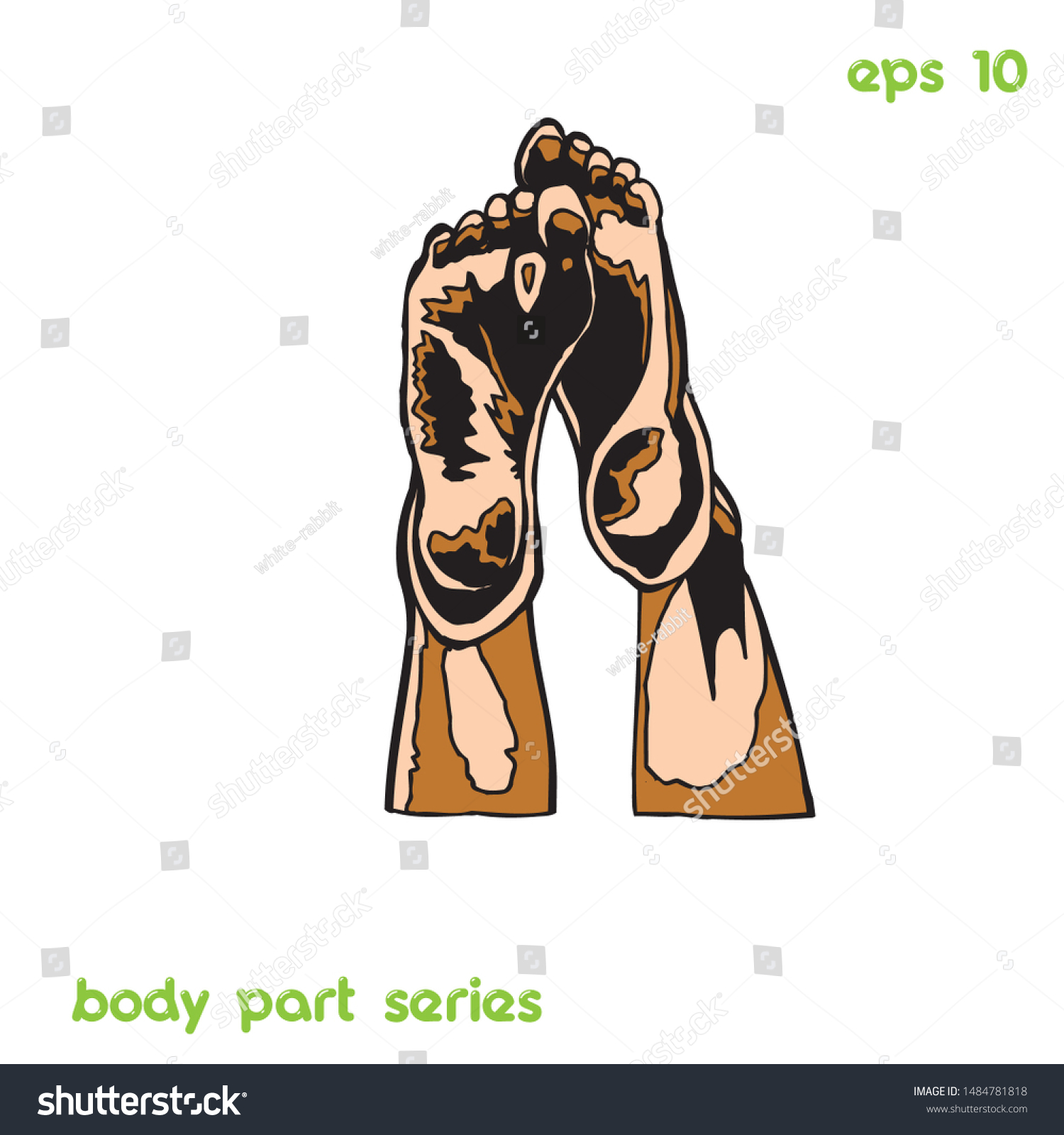 Cartoon Foot Drawing Vector Design Stock Vector Royalty Free 1484781818