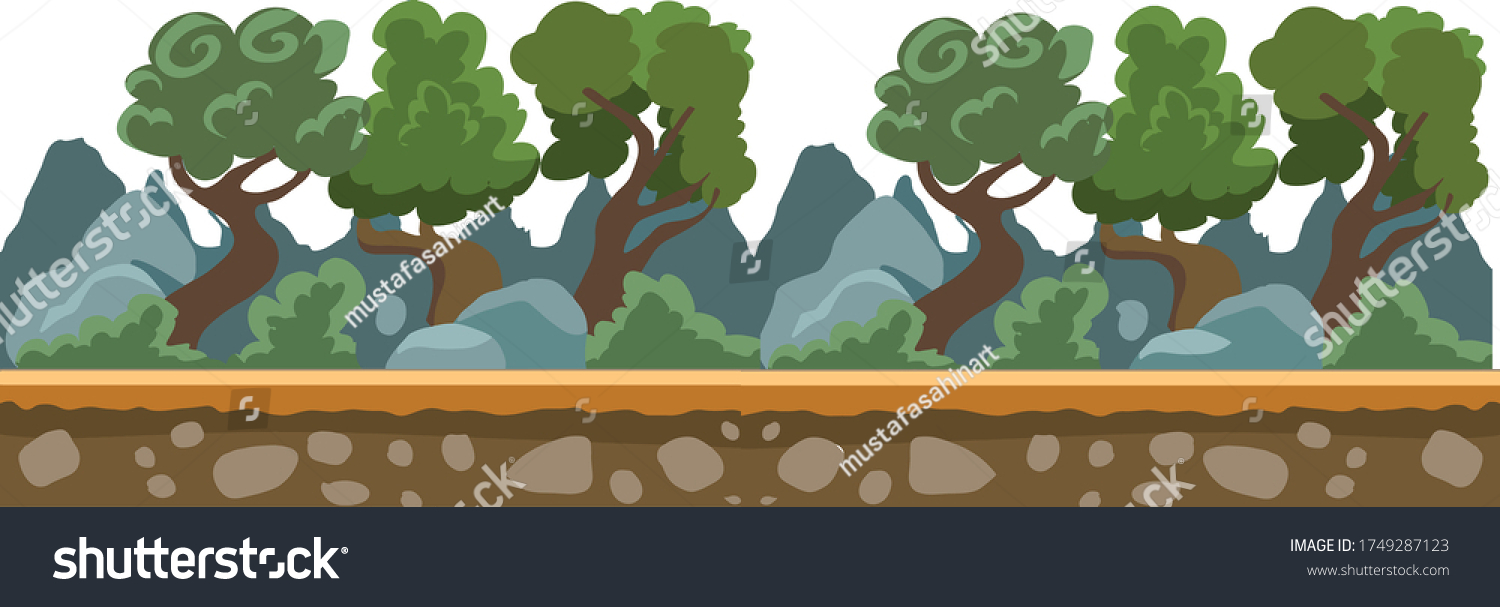 Cartoon Forest Game Background Isolated Stock Vector (Royalty Free ...