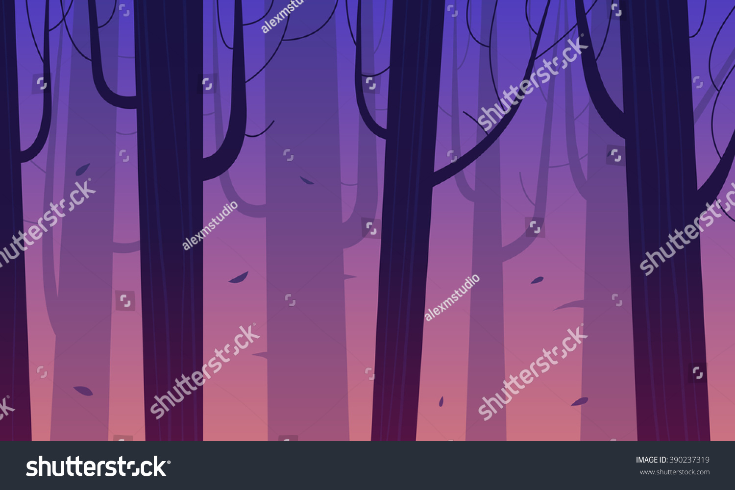 Cartoon Forest Game Background Landscape Vector Stock Vector Royalty Free 390237319
