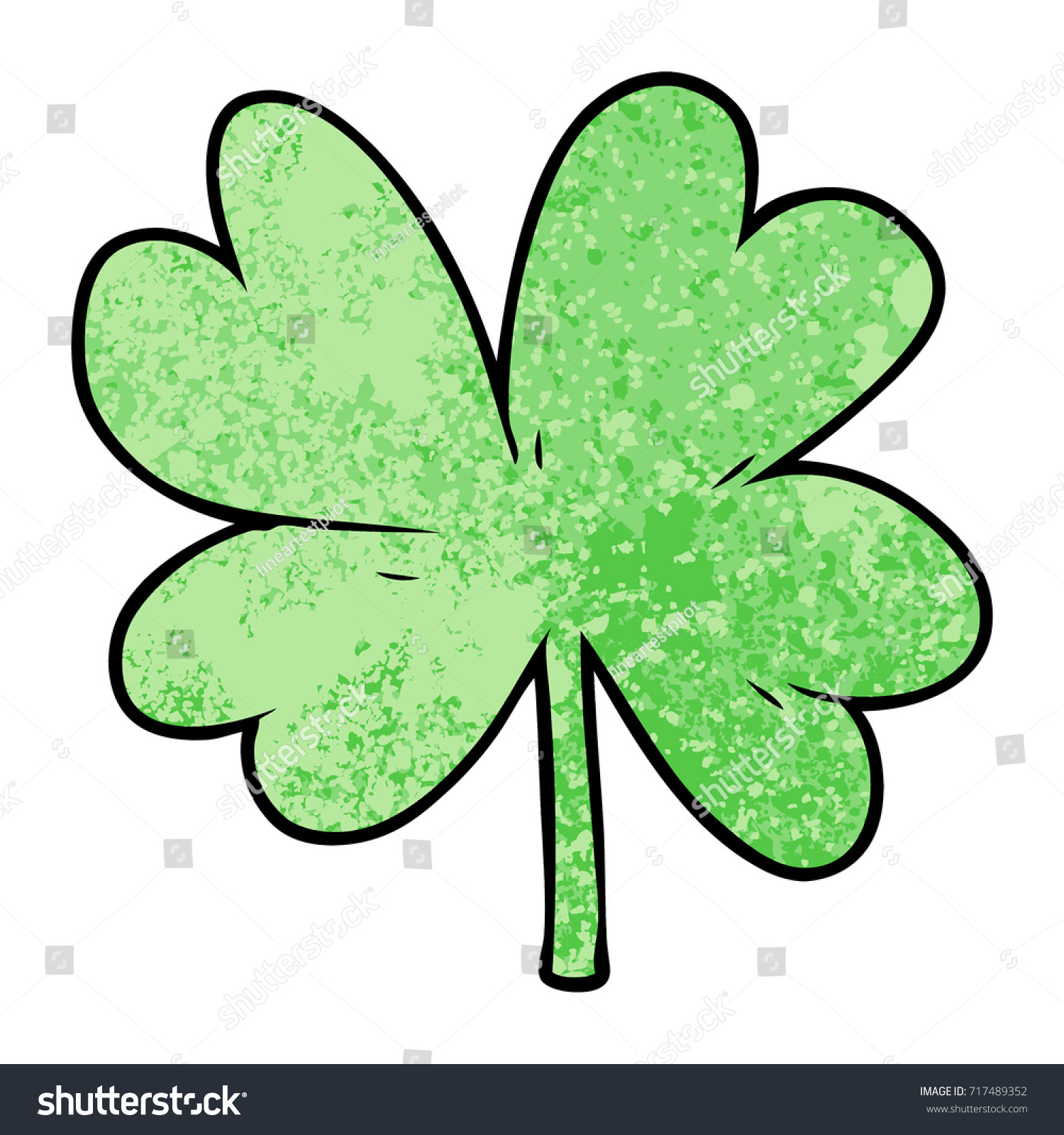 Cartoon Four Leaf Clover Stock Vector (Royalty Free) 717489352 ...