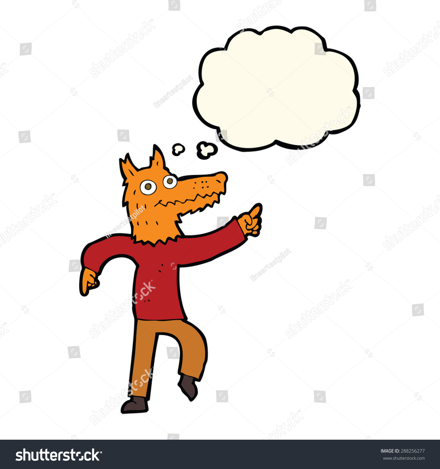 Cartoon Fox Man Stock Vector (Royalty Free) 288256277