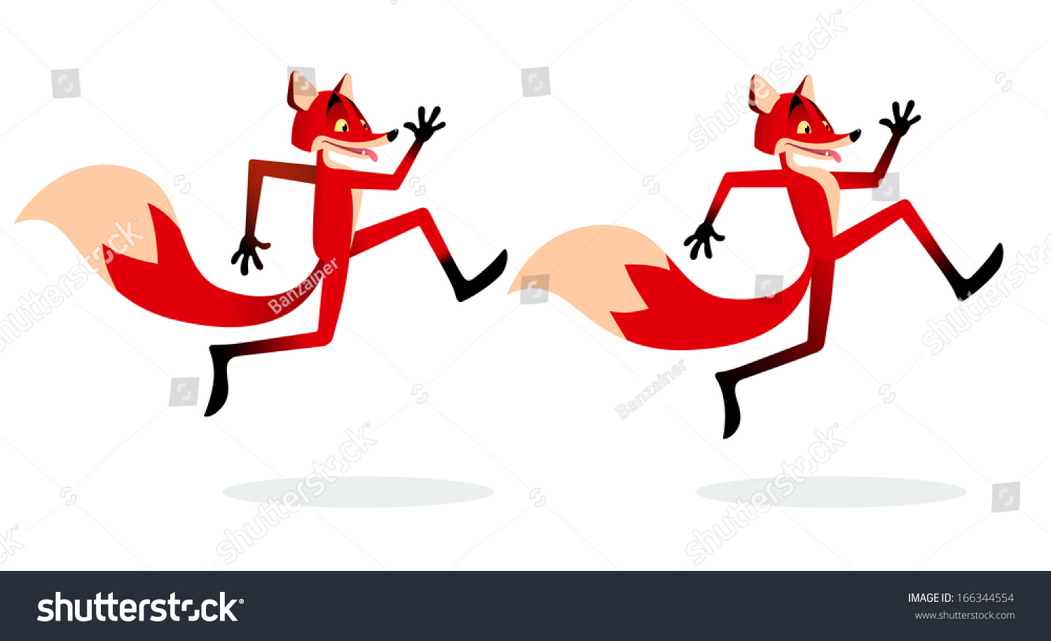 Cartoon Fox Run Stock Vector (Royalty Free) 166344554 | Shutterstock