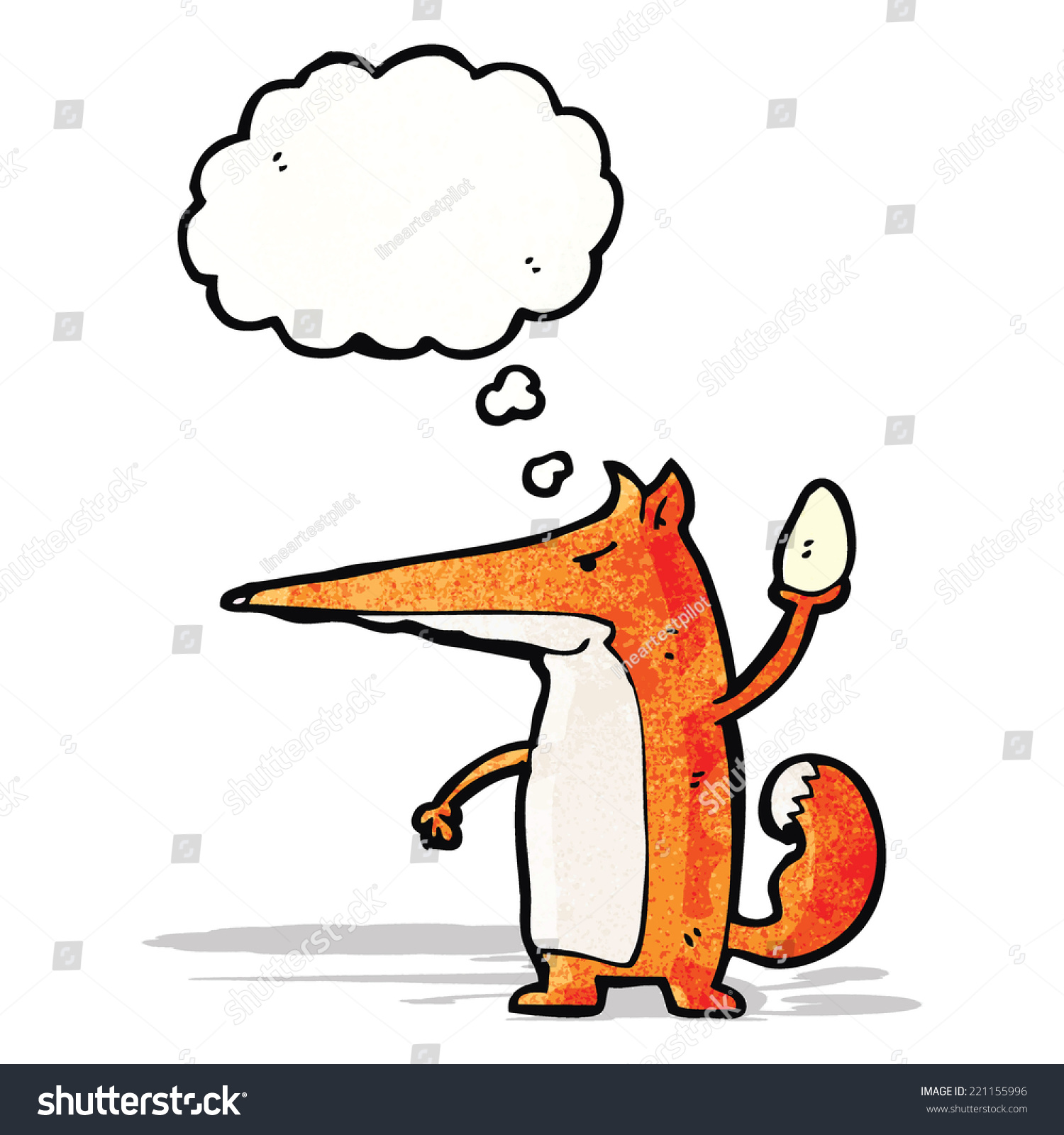 Cartoon Fox Throwing Egg Stock Vector (Royalty Free) 221155996