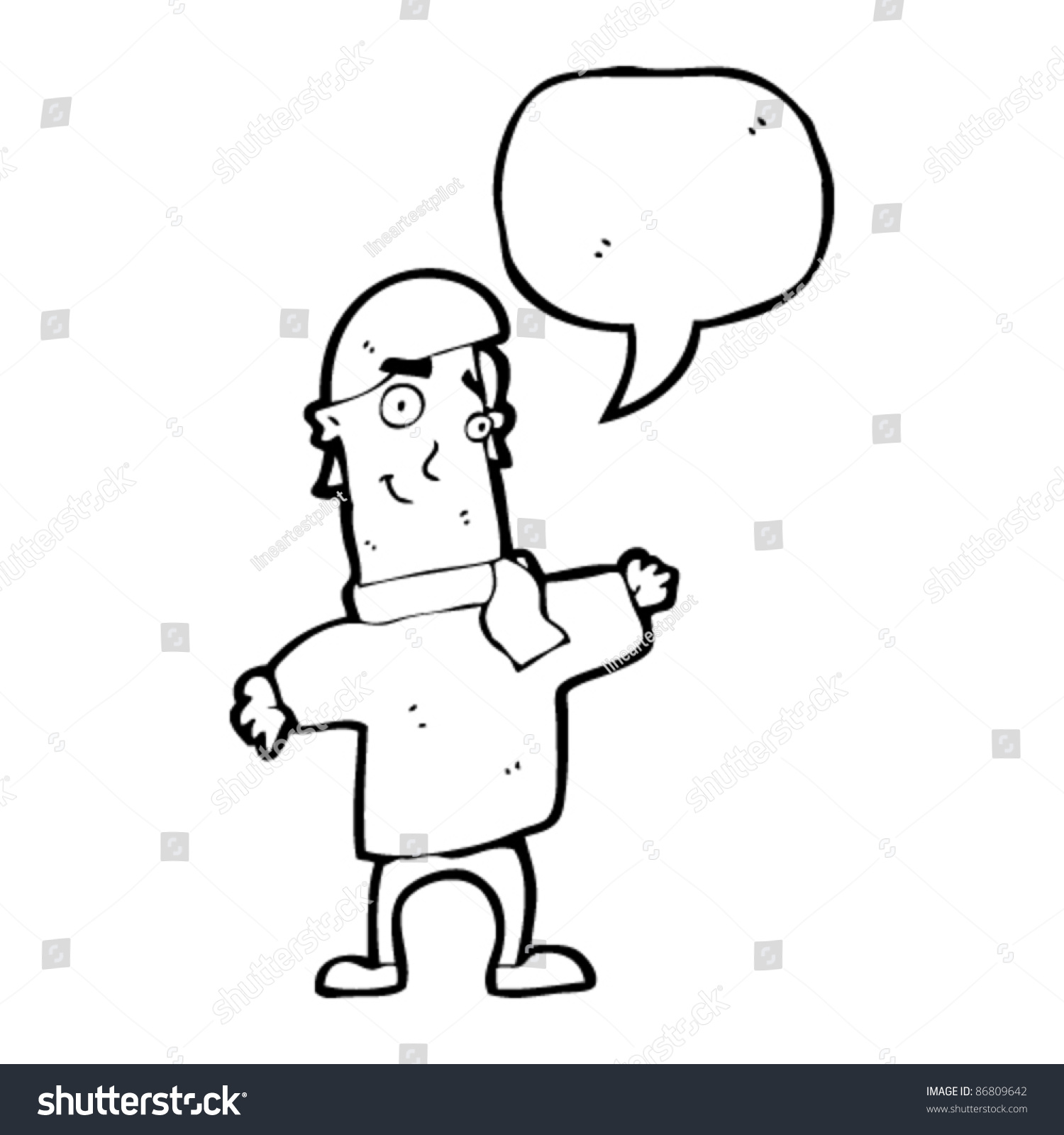 Cartoon Friendly Man Talking Stock Vector (Royalty Free) 86809642