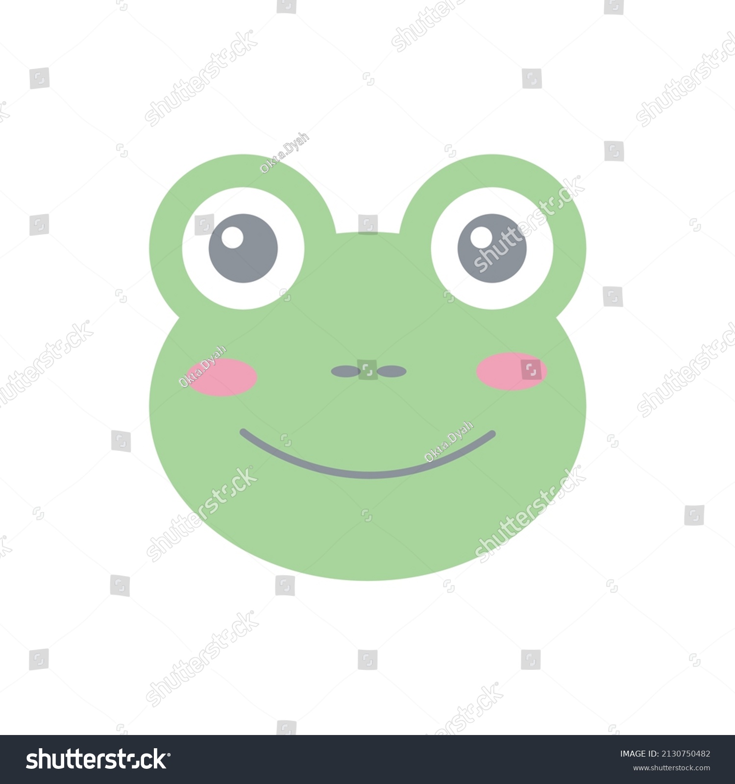 Cartoon Frog Head Vector White Background Stock Vector (Royalty Free ...
