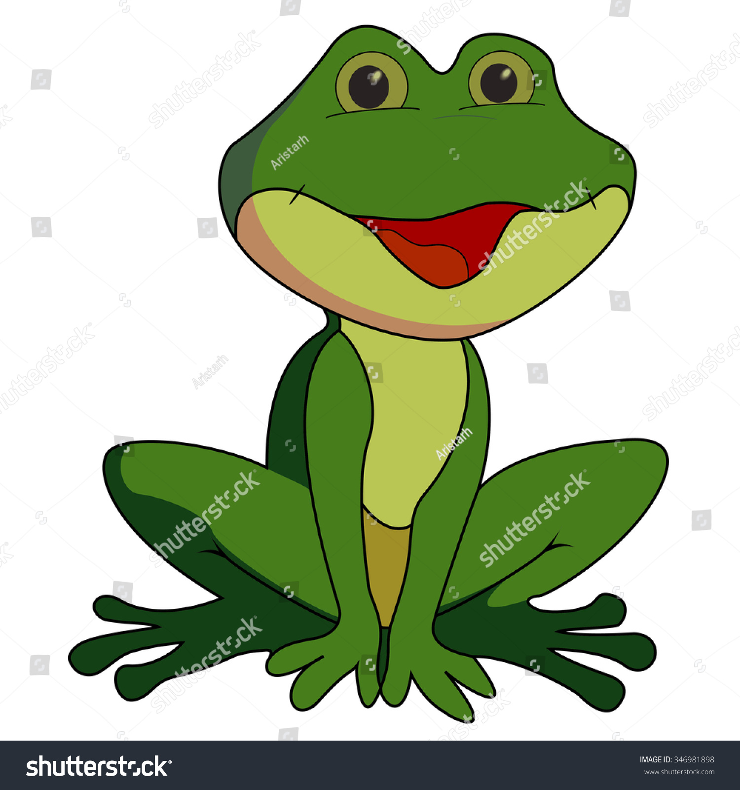 Cartoon Frog Vector Illustration: เวกเตอร์สต็อก (ปลอดค่าลิขสิทธิ์ ...