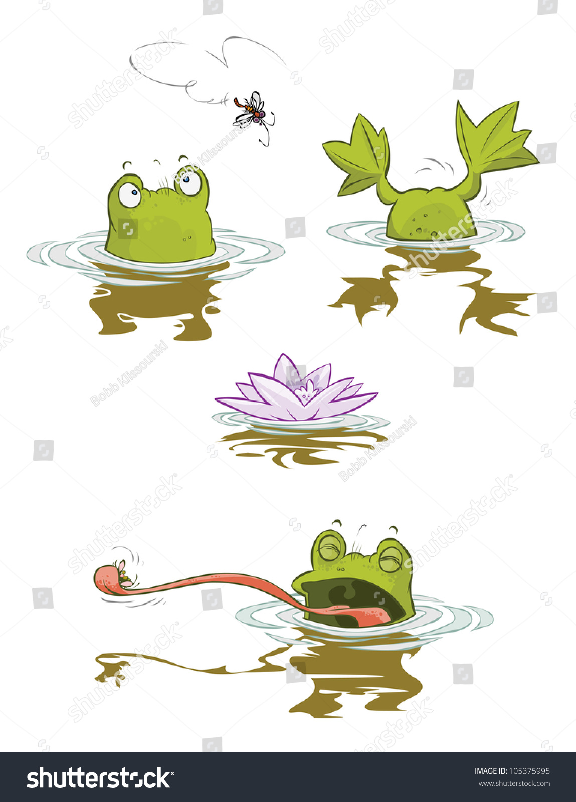 Cartoon Frogs Stock Vector (Royalty Free) 105375995 | Shutterstock