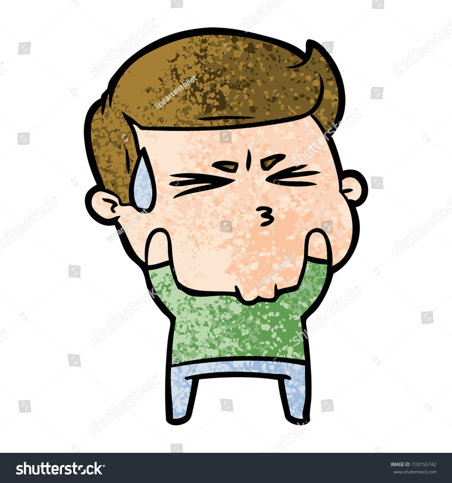 Cartoon Frustrated Man Stock Vector (Royalty Free) 733155742 | Shutterstock