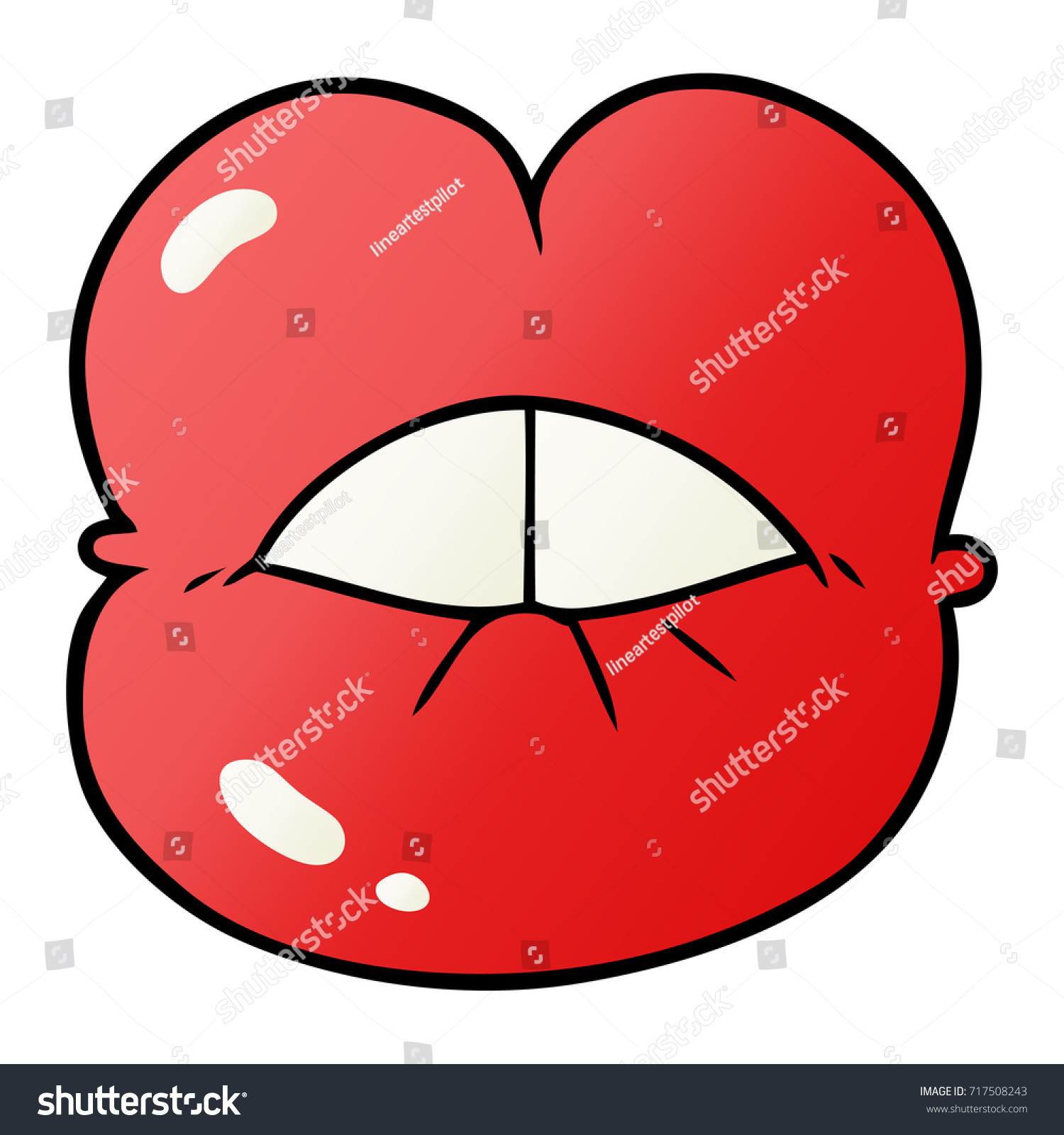 Cartoon Full Lips Stock Vector (Royalty Free) 717508243
