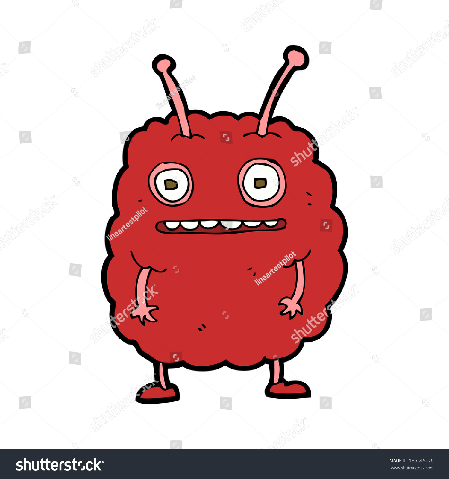 Cartoon Funny Alien Monster Stock Vector (Royalty Free) 186546476