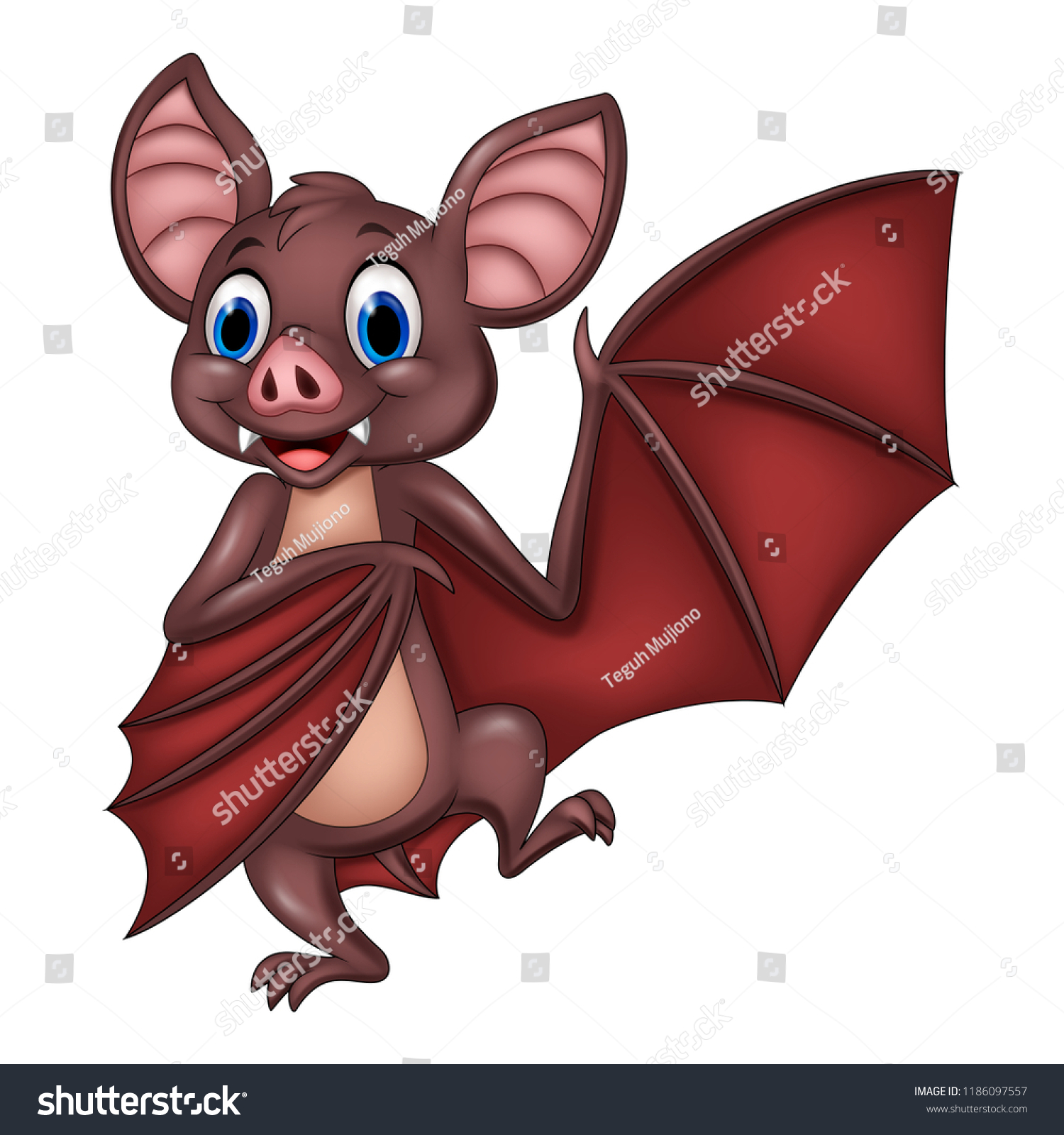 Cartoon Funny Bat Posing Stock Vector (Royalty Free) 1186097557
