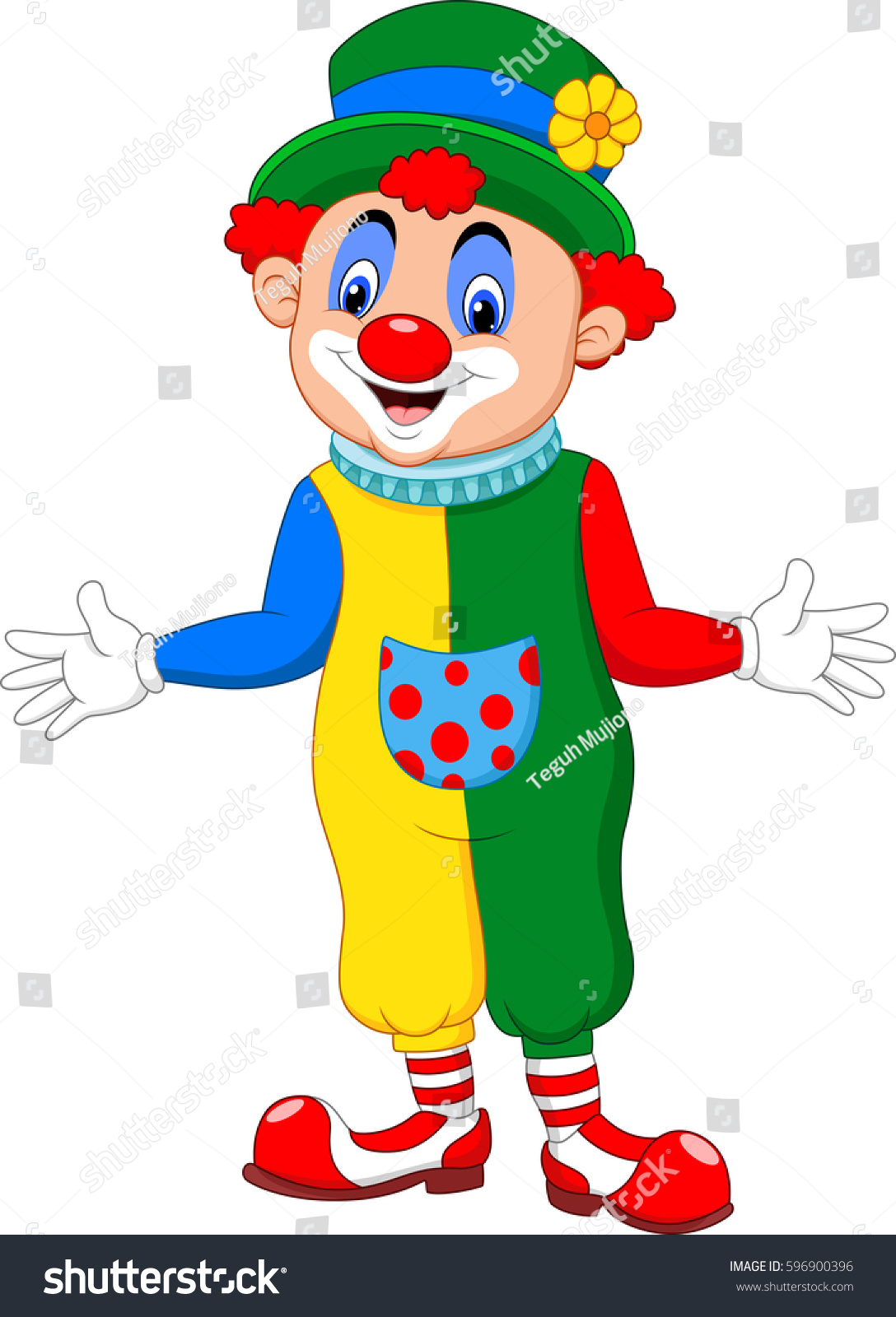 Cartoon Funny Clown Posing Stock Vector (Royalty Free) 596900396 ...