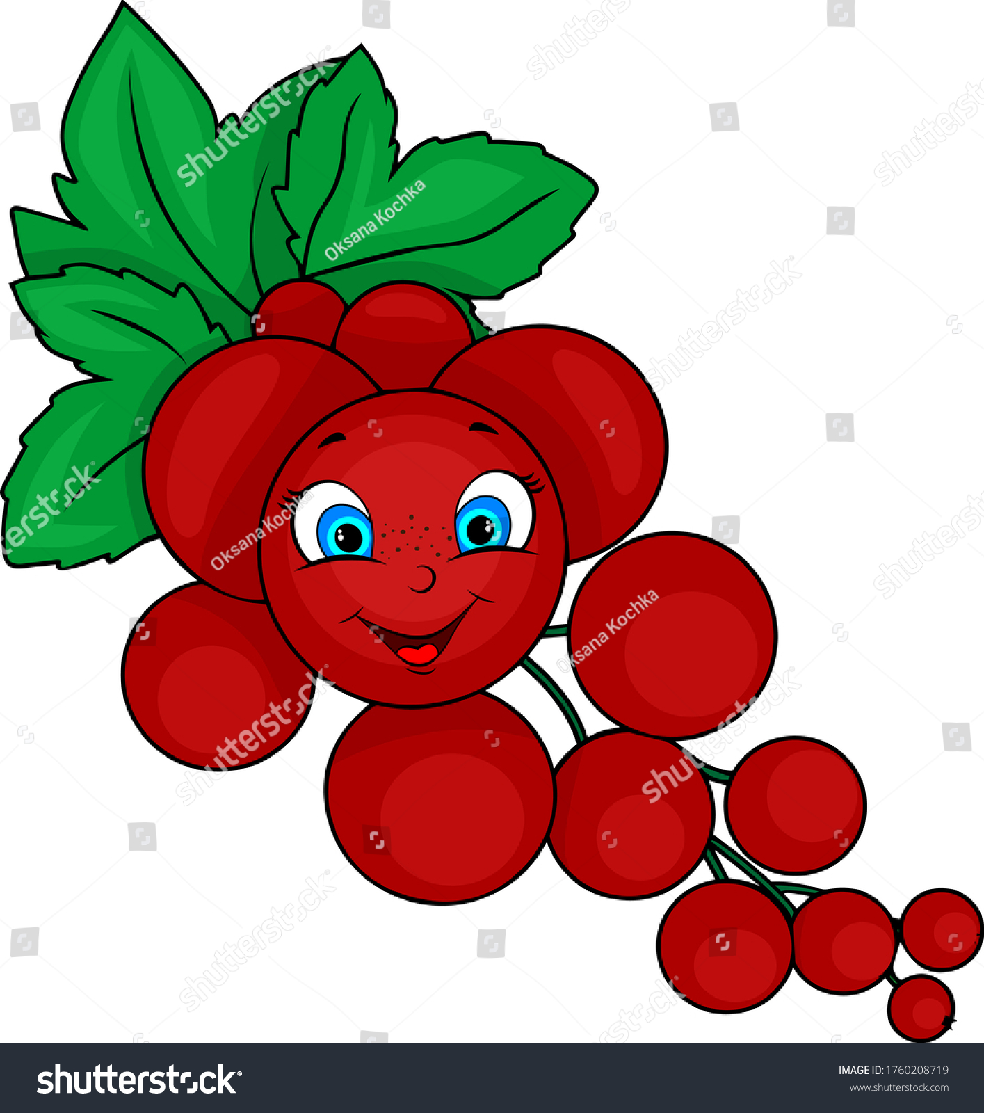 Cartoon Funny Currant Vector Stock Vector (Royalty Free) 1760208719 ...