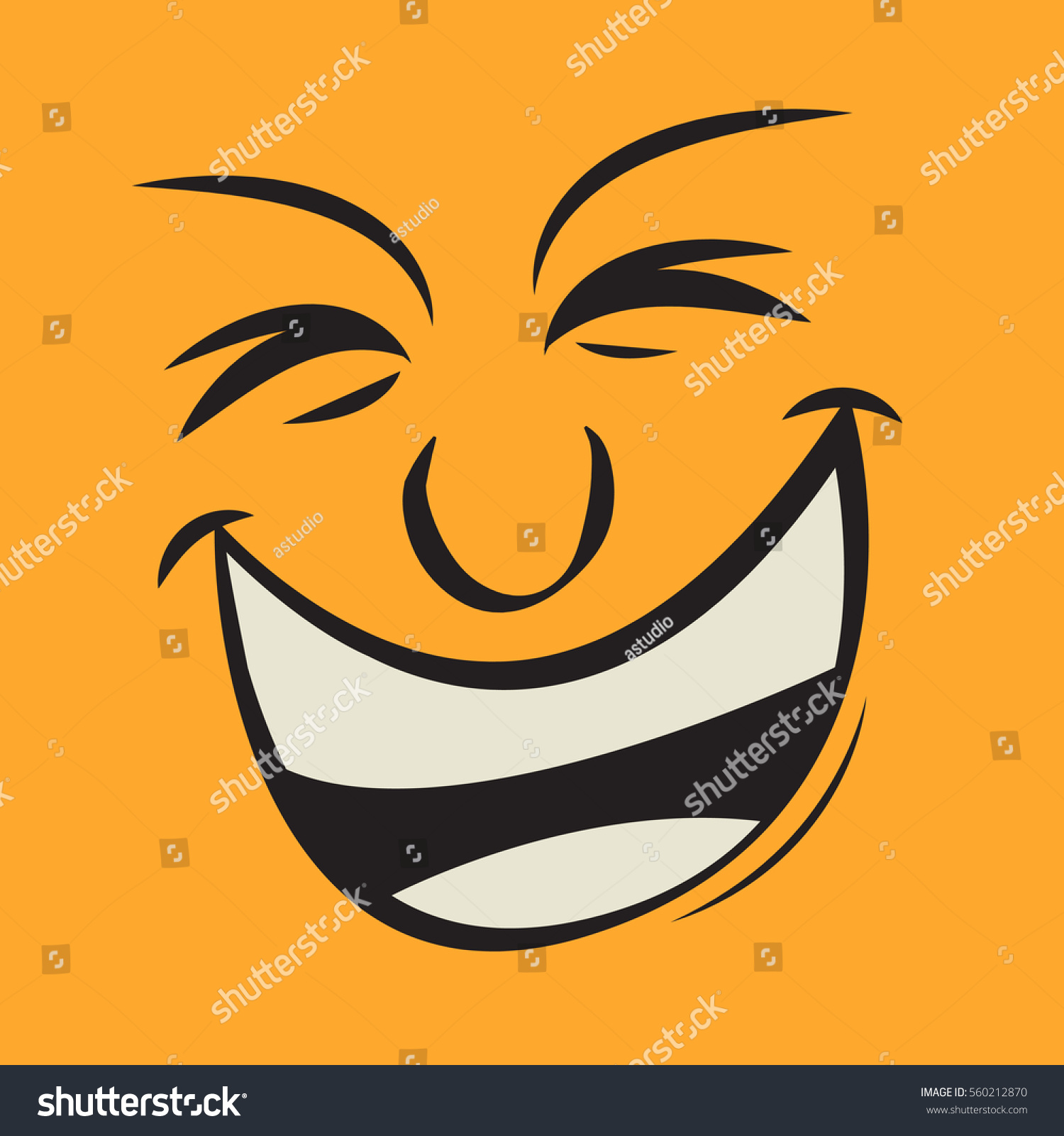 Cartoon Funny Face Expression Vector Illustration: เวกเตอร์สต็อก (ปลอด ...