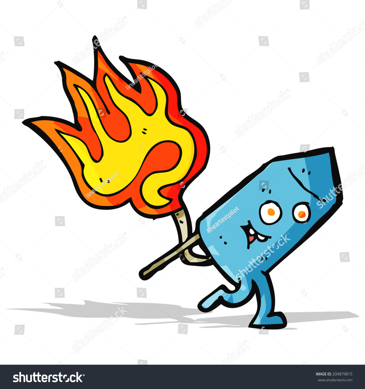 Cartoon Funny Firework Character Stock Vector (Royalty Free) 209879815 ...