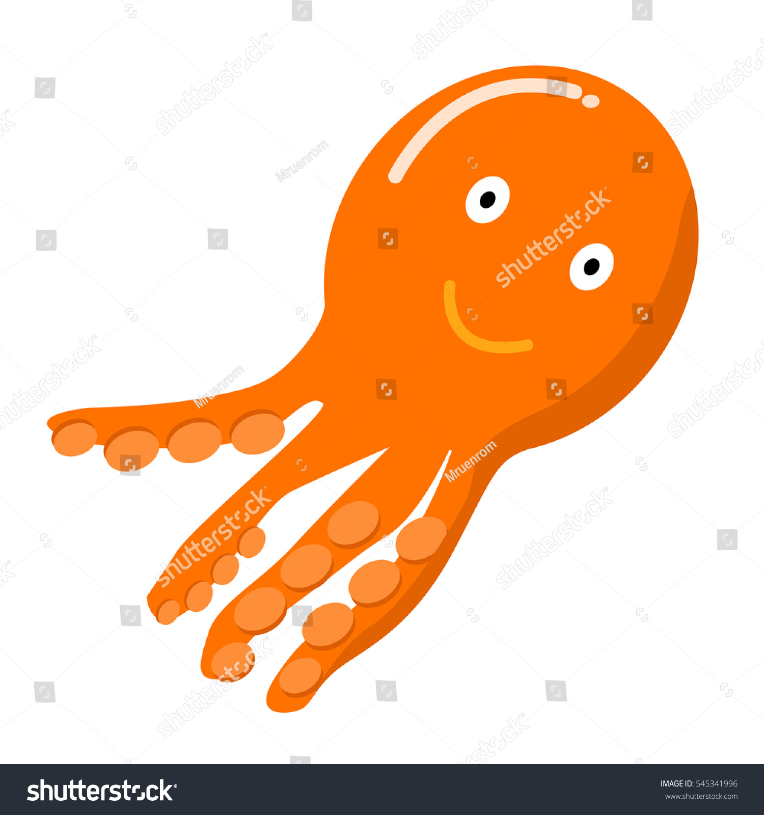 Cartoon Funny Octopus Vector Illustration Stock Vector (Royalty Free ...