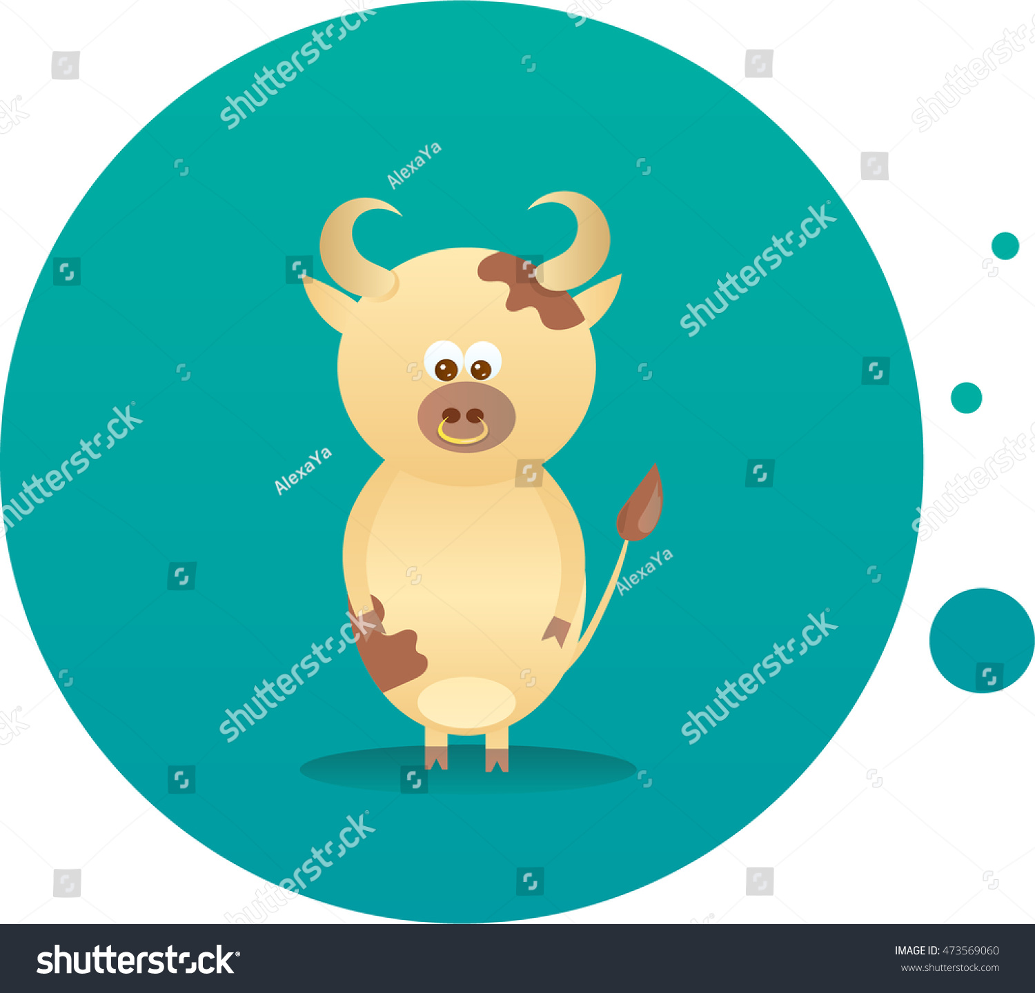 Cartoon Funny Ox: vector de stock (libre de regalías) 473569060 ...