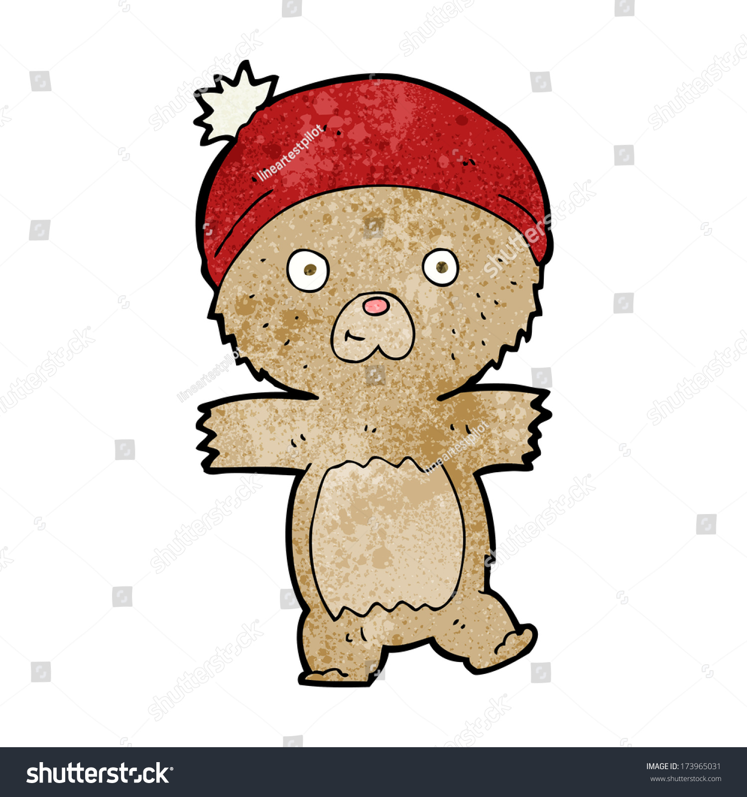 Cartoon Funny Teddy Bear Stock Vector (Royalty Free) 173965031 ...
