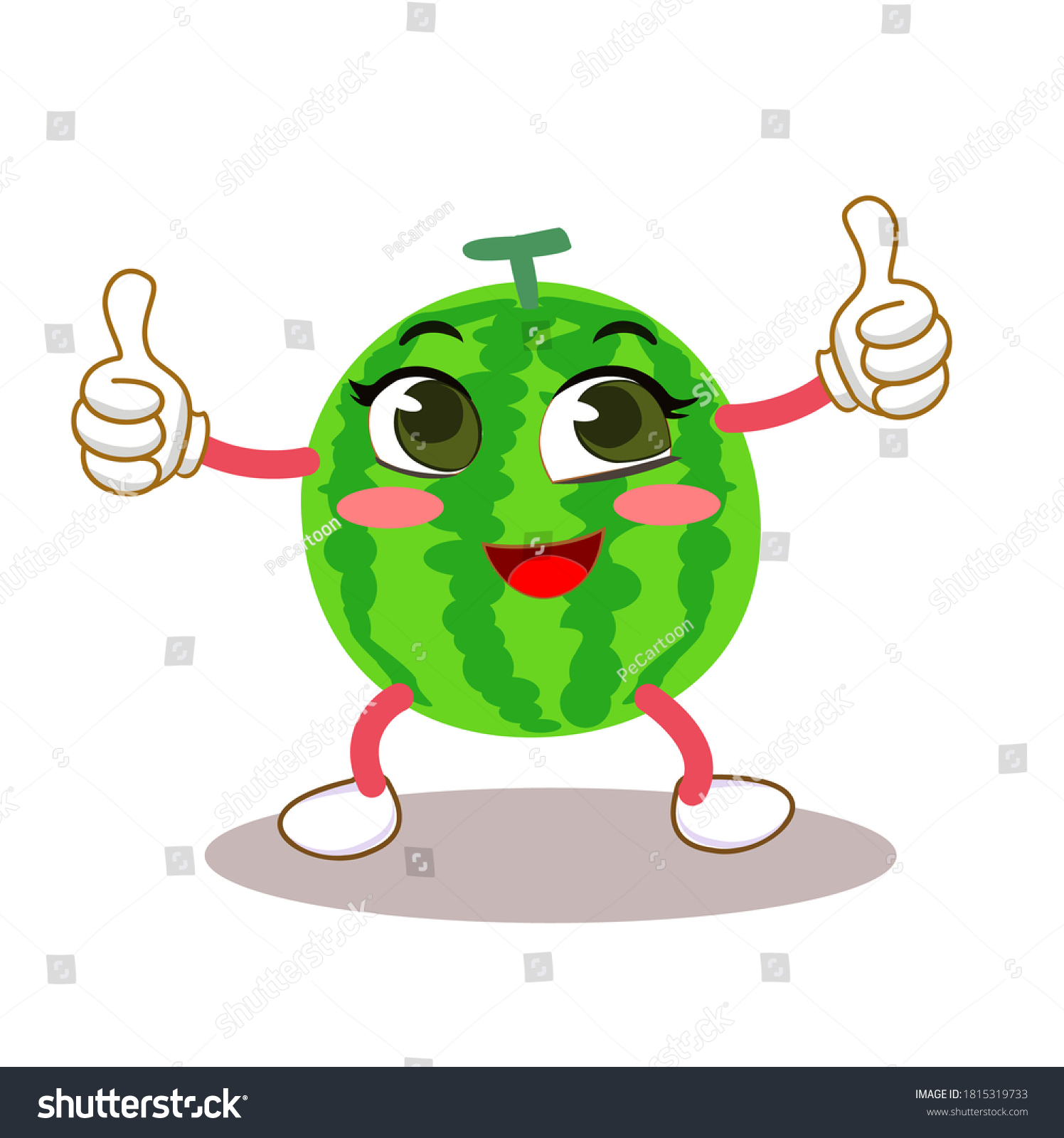 Cartoon Funny Watermelon Character Vector Stock Vector (Royalty Free ...