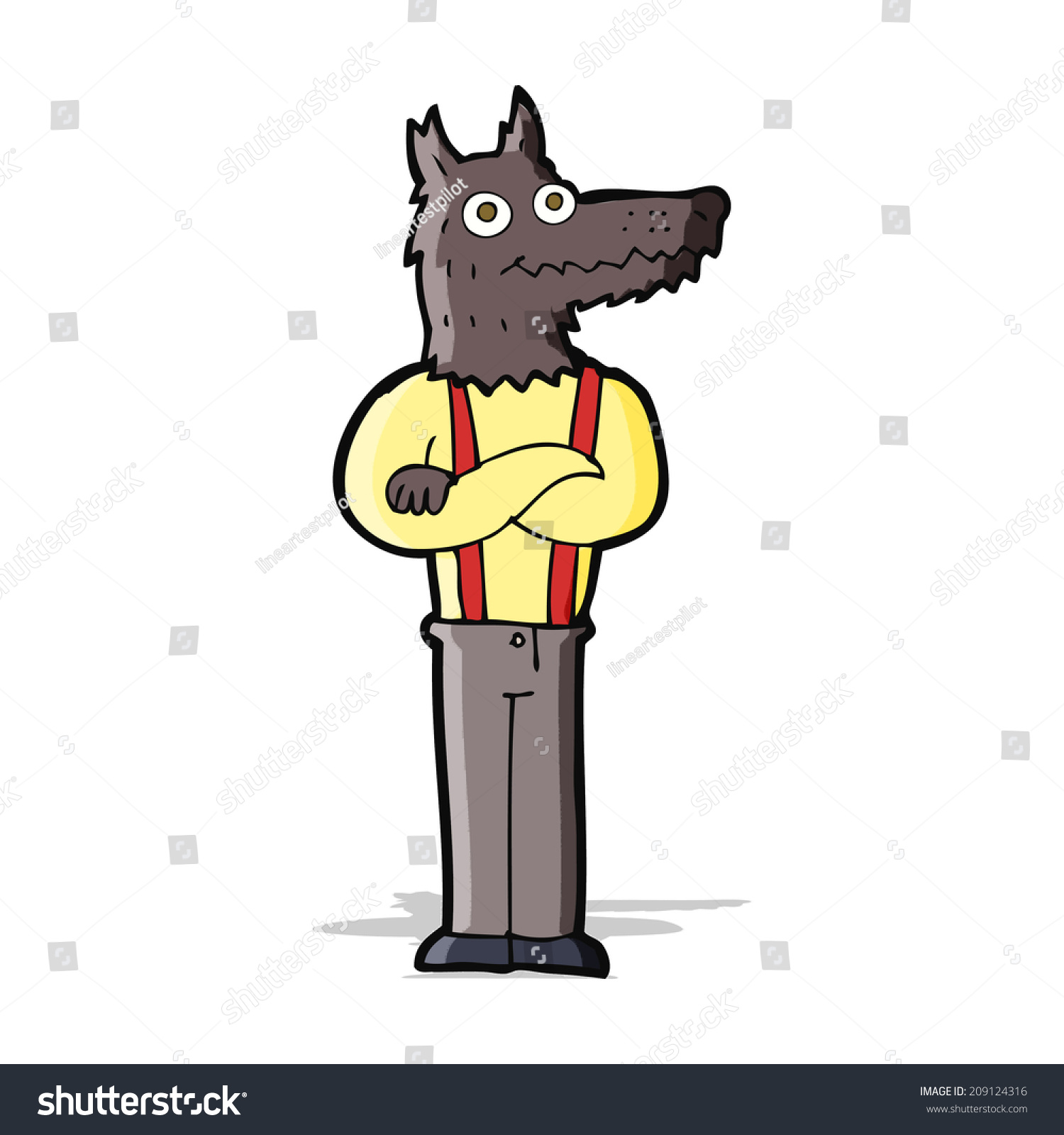 Cartoon Funny Werewolf Stock Vector (Royalty Free) 209124316
