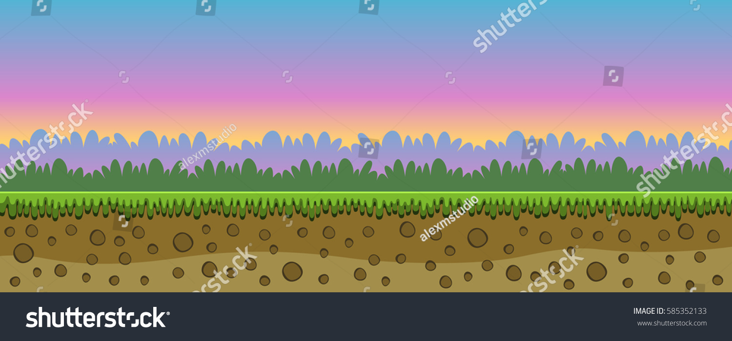 Cartoon Game Background Landscape Vector Illustration Stock Vector ...