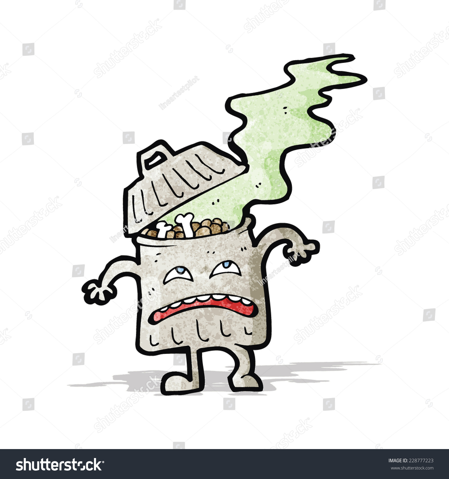 Cartoon Garbage Can Stock Vector (Royalty Free) 228777223