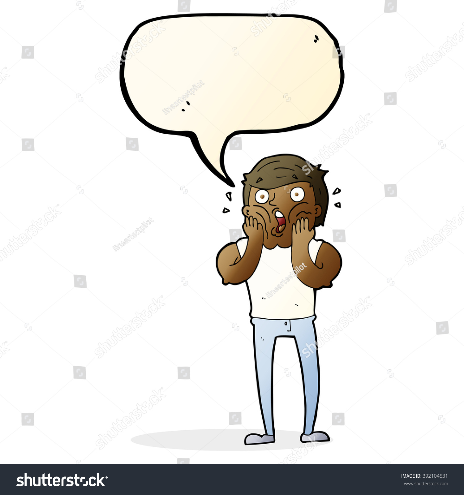 Cartoon Gasping Man Speech Bubble Stock Vector (Royalty Free) 392104531 ...