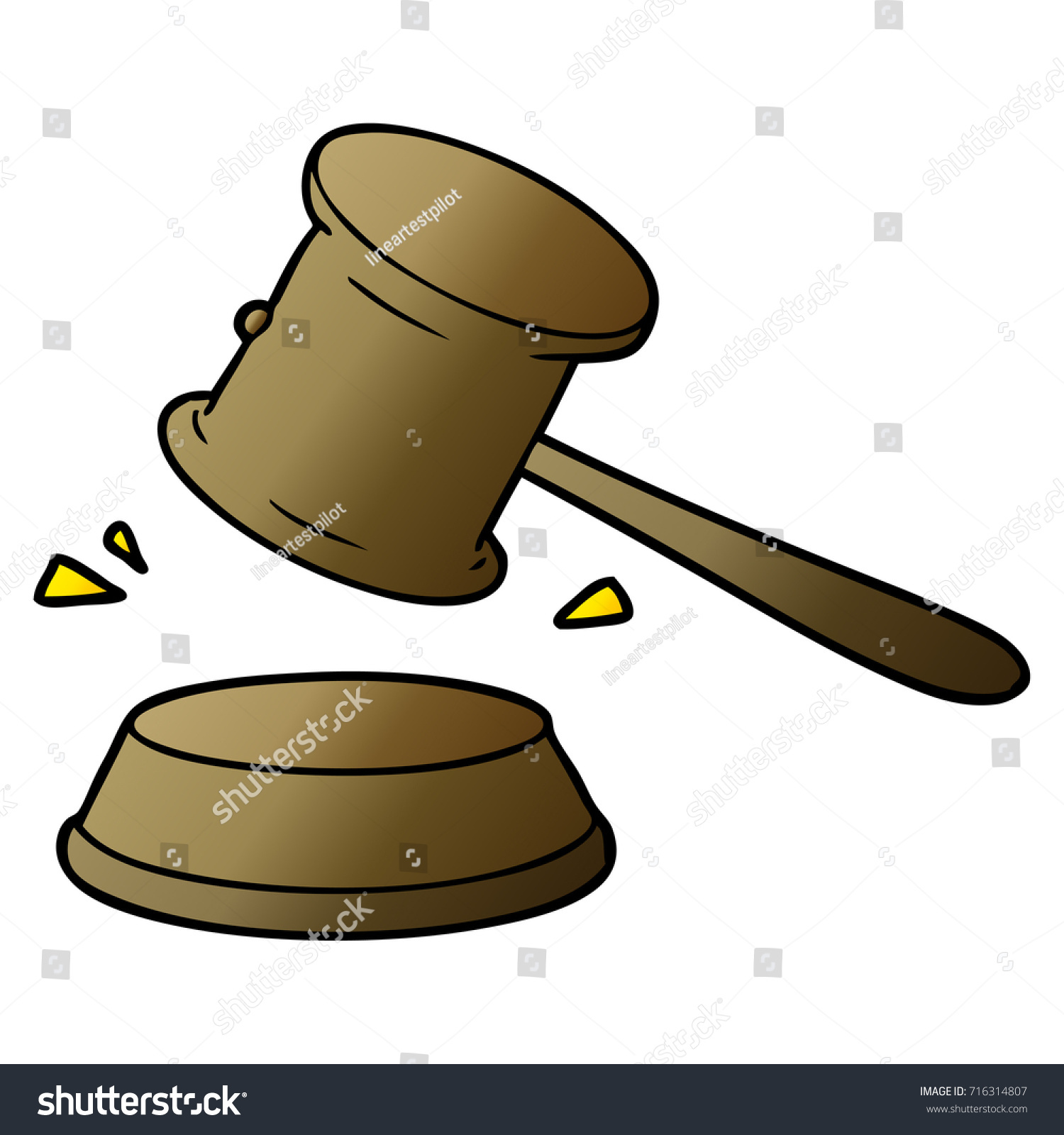 Cartoon Gavel Stock Vector (Royalty Free) 716314807