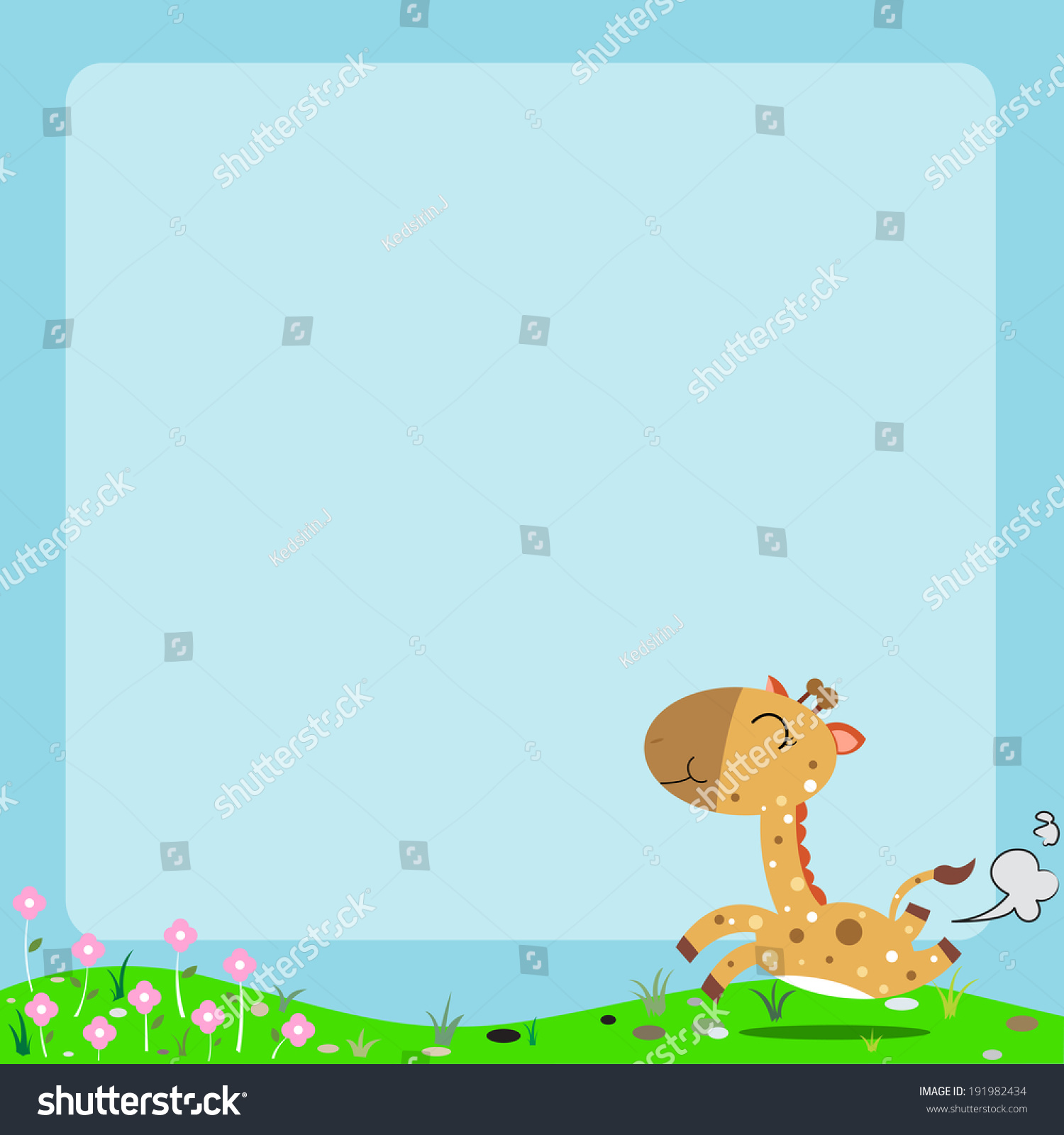 Cartoon Giraffe Frame Vector Stock Vector (Royalty Free) 191982434 ...