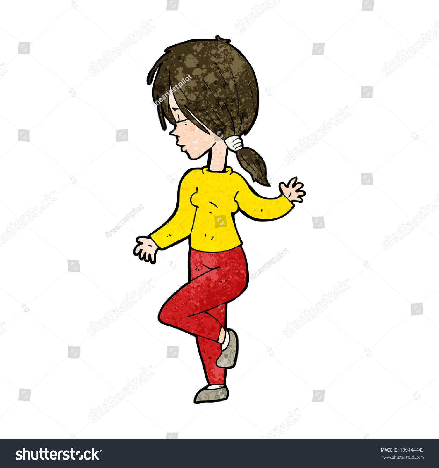 Cartoon Girl Dancing Stock Vector (Royalty Free) 189444443 | Shutterstock