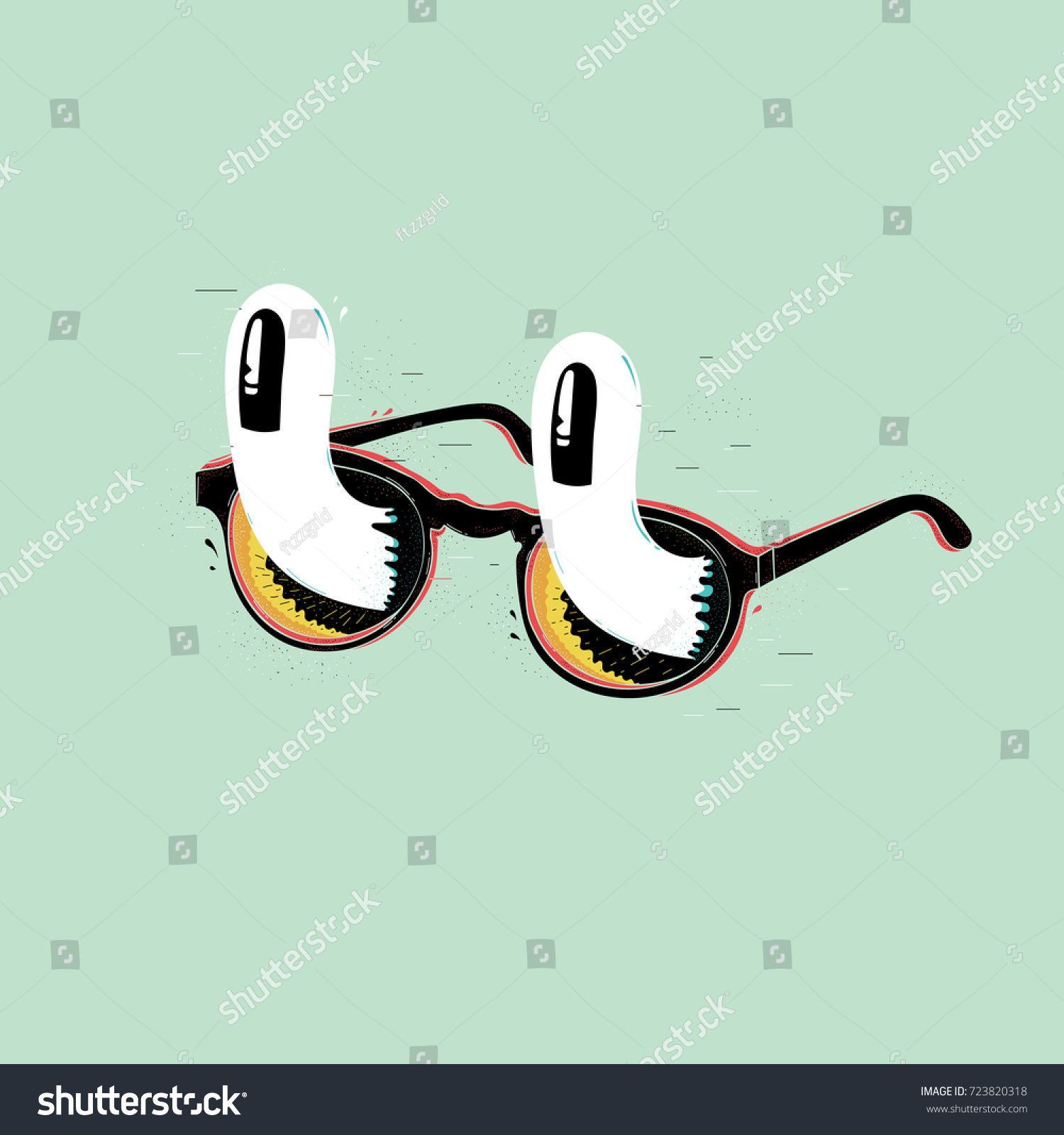 Cartoon Glasses Illustration Stock Vector (Royalty Free) 723820318 ...
