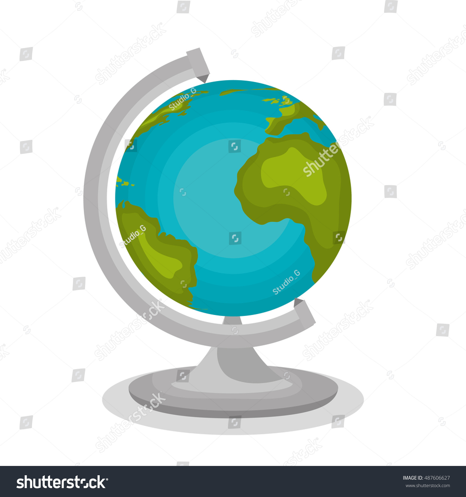 Cartoon Globe School Icon Design Stock Vector (Royalty Free) 487606627 ...