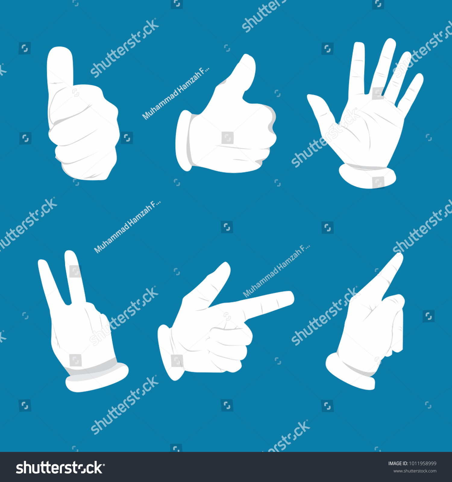 Cartoon Gloved Hand Vector Hands Gesture Stock Vector (Royalty Free ...
