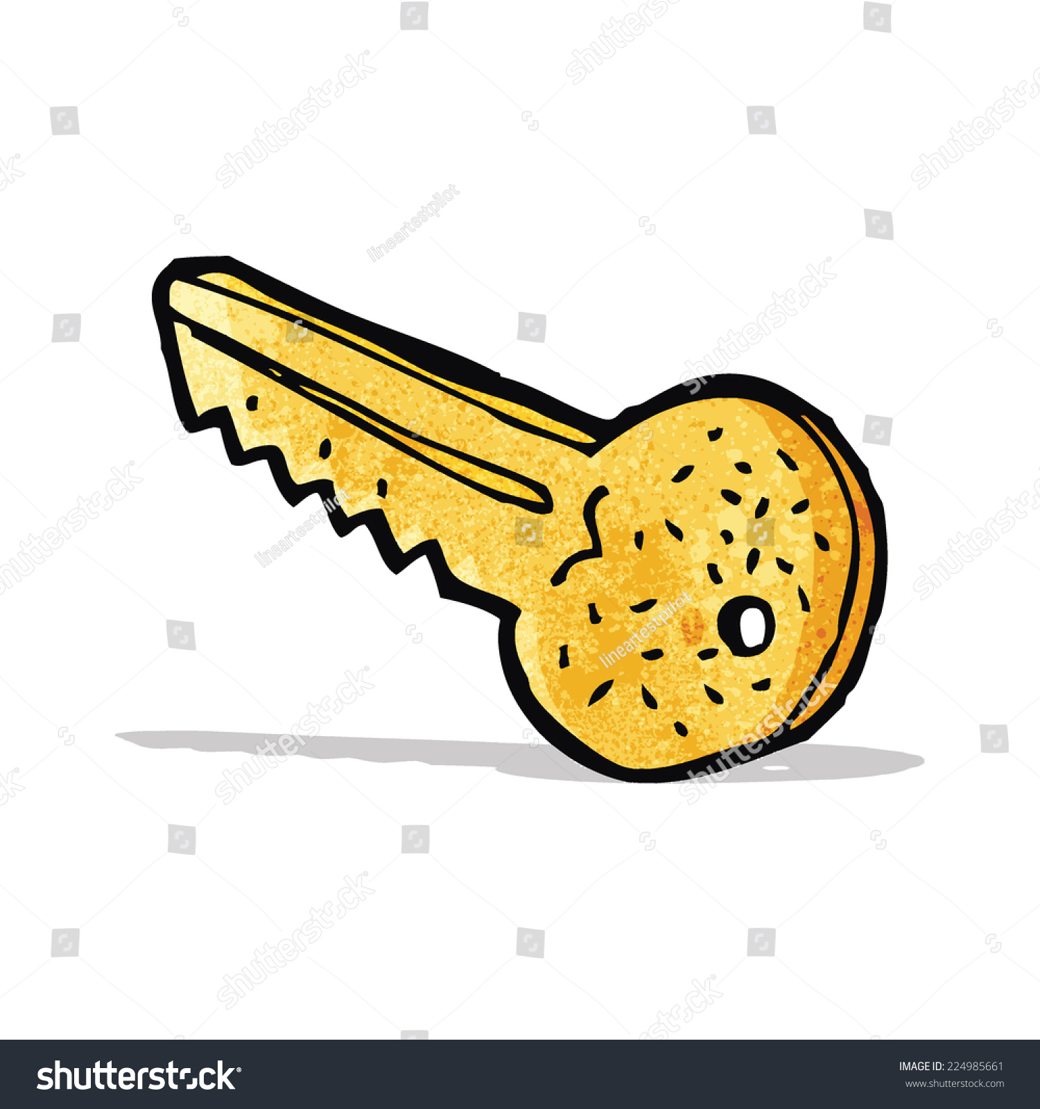 Cartoon Gold Key Stock Vector (Royalty Free) 224985661 | Shutterstock