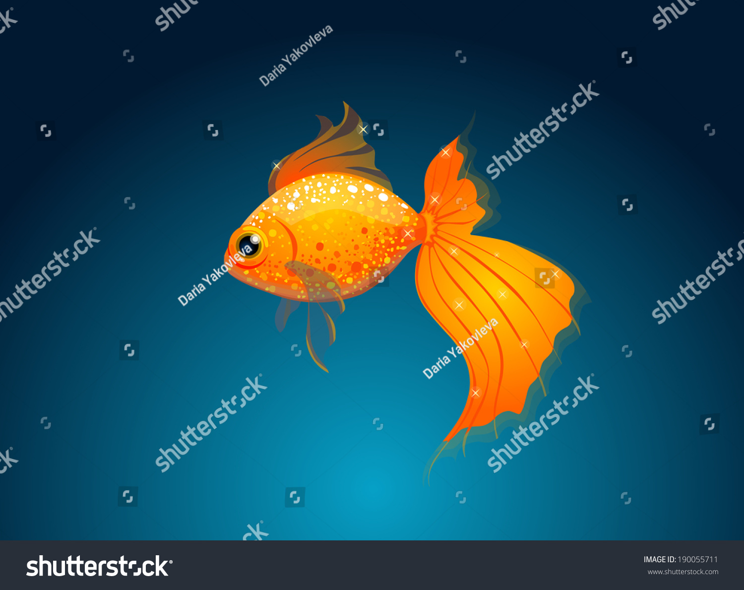 Cartoon Goldfish Vector Illustration Stock Vector (Royalty Free) 190055711