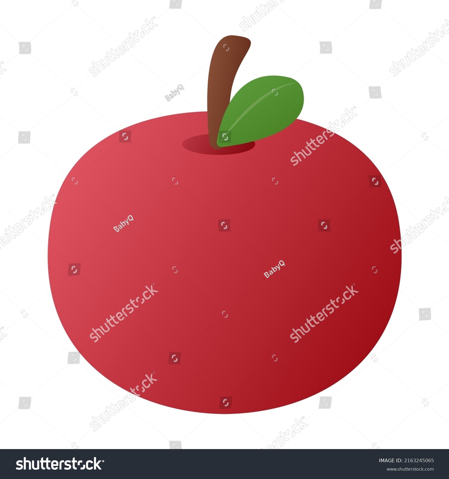 Cartoon Gradient Red Fruit Apple Vector Stock Vector (Royalty Free ...