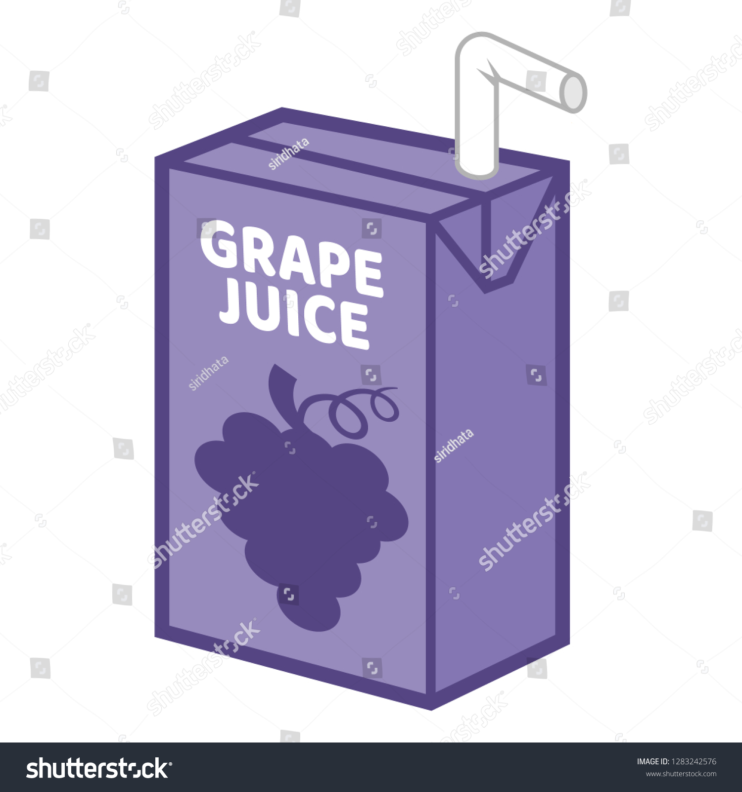 Cartoon Grape Juice Box Stock Vector (Royalty Free) 1283242576